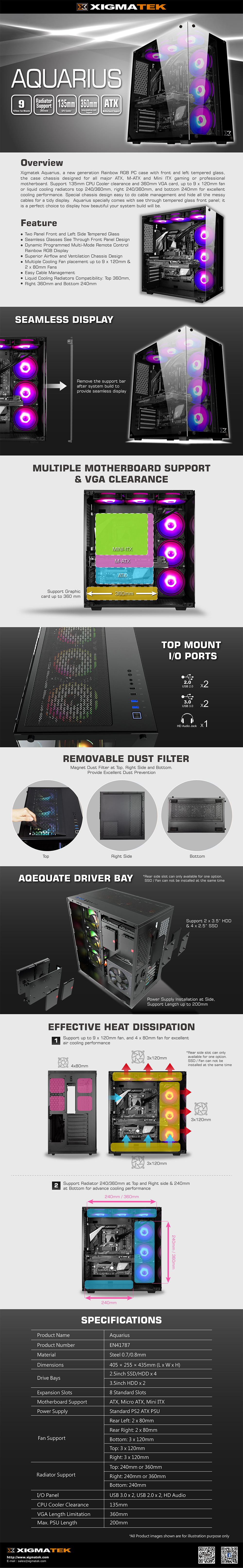 Case Xigmatek Aquarius (Mid Tower/Màu Đen) - EN41770