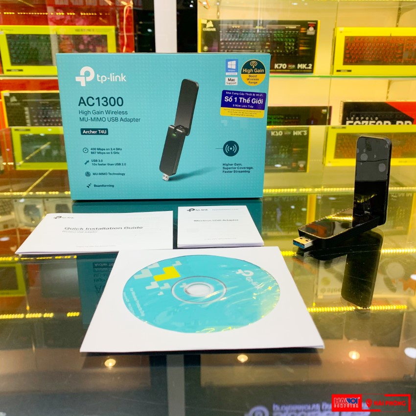 Card mạng không dây USB TP-Link Archer T4U AC1200 Dual Band Wireless