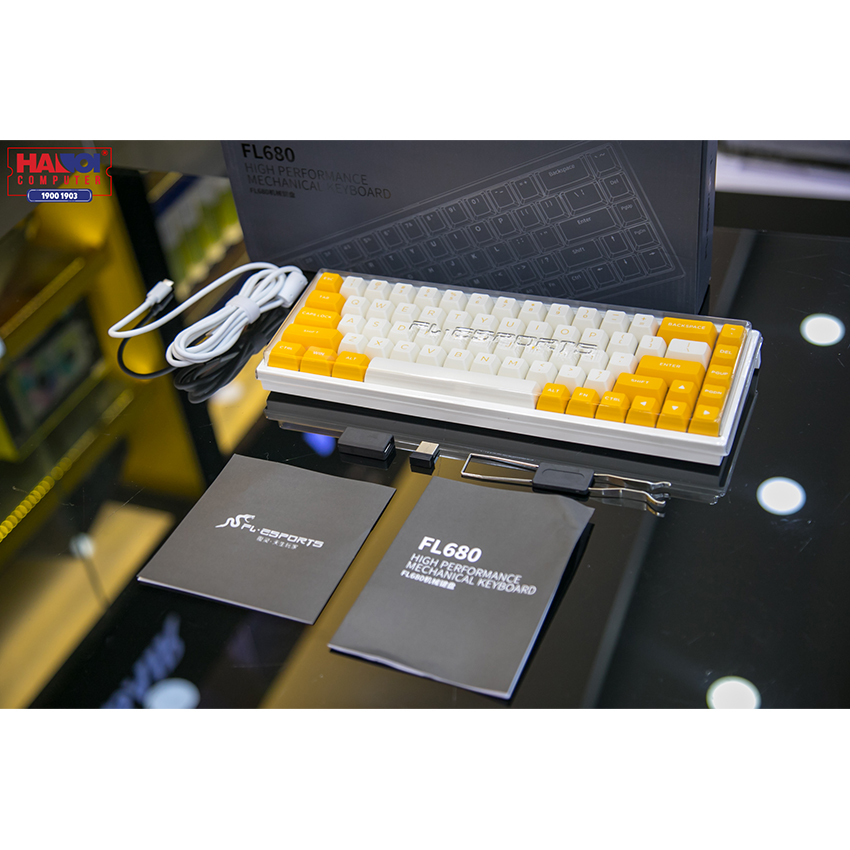Bàn phím cơ FLEsport FL680 SAM Banana Brown sw (Gateron Cap) chính hãng