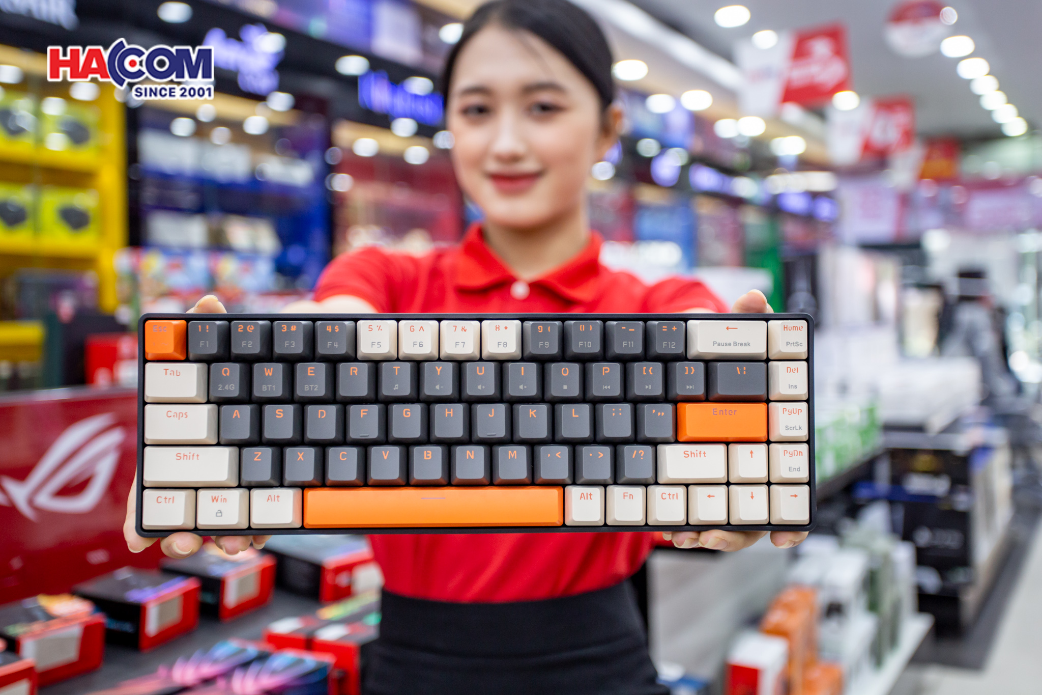 Bàn phím cơ gaming không dây Edra EK368L Beta Blue switch (Bluetooth/2.4G)