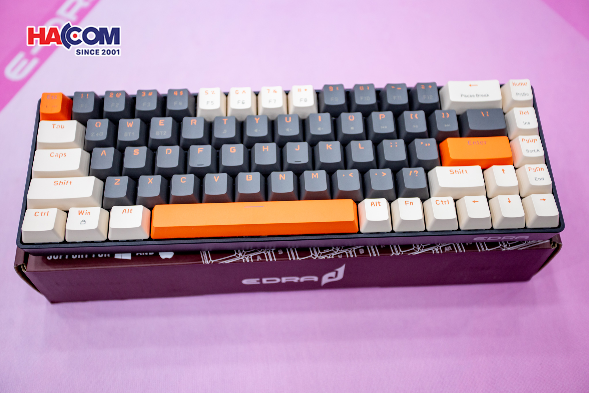 Bàn phím cơ gaming không dây Edra EK368L Beta Blue switch (Bluetooth/2.4G)