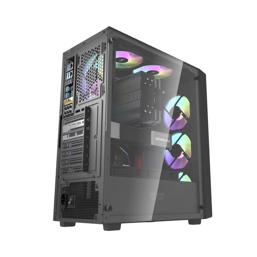 Vỏ Case Darkflash DK353 Black (Mid Tower/Màu Đen/ 3 Fan LED)